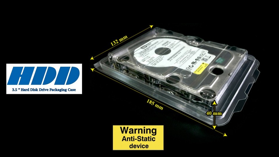 Internal 3.5" Hard Drive Single Case Clamshell ESD Plastic - Lot of 3 ...