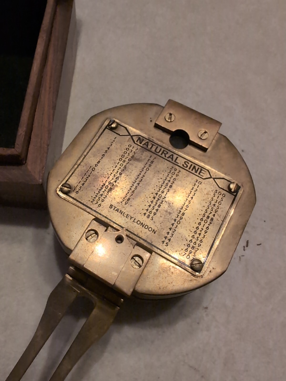 Vintage Stanley London Natural Sine Brass Nautical Compass 3" Antique ...