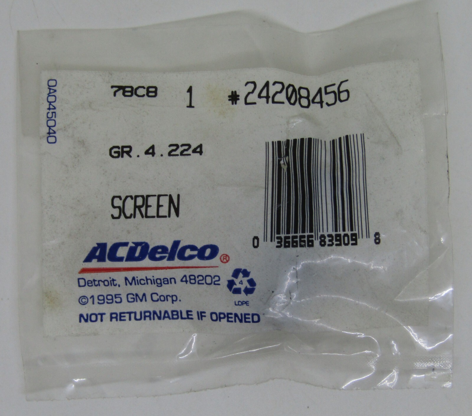 NEW ACDELCO GM GENERAL MOTORS SCREEN PART NO. 24208456 | eBay