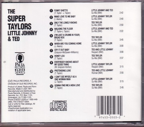 CD: JOHNNY & TED TAYLOR - The Super Taylors: Little Johnny and Ted ...