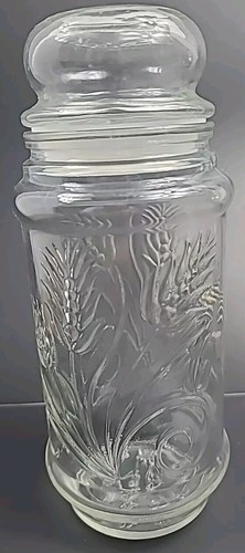 1982 Planters Mr. Peanut Anchor Hocking Glass Nut Jar Wheat Pattern VTG ...