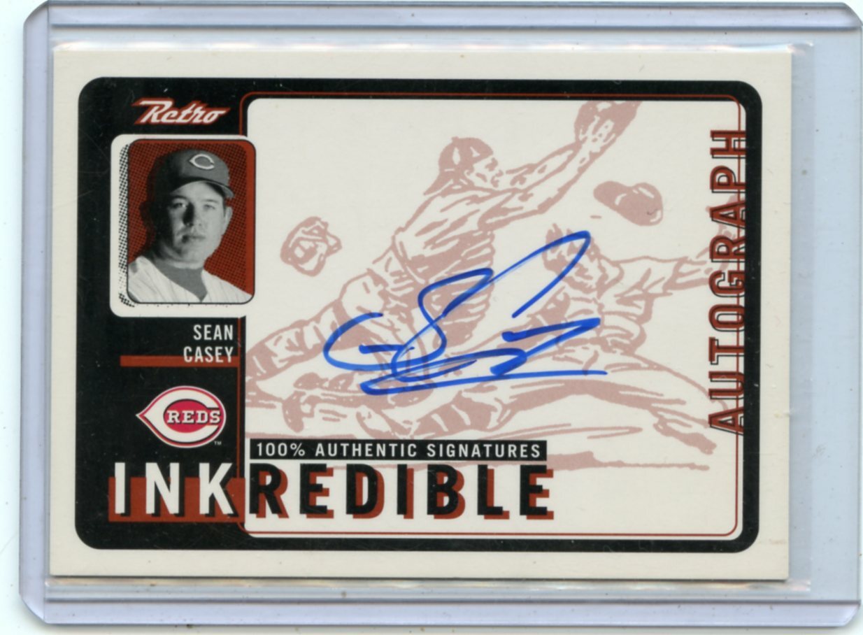 1999 UPPER DECK UD RETRO #SC SEAN CASEY AUTOGRAPH, CINCINNATI REDS ...