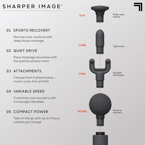 Sharper Image PP01 Compact Sport Power Percussion Massager for sale ...