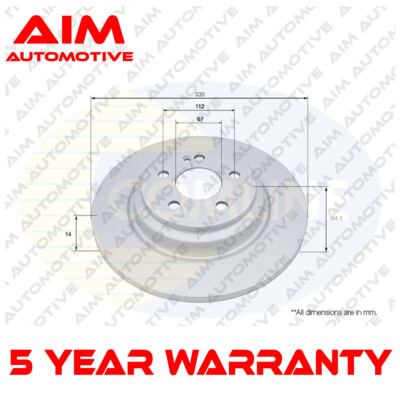 Brake Disc Rear AIM Fits Mercedes GLE 2018- 2.0 D 2.9 #1 A1674238700 ...