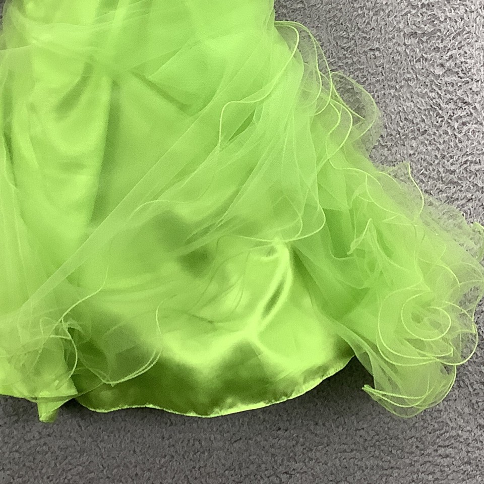 Fiesta Dress Women's Junior M Neon Green Sequin Trim Knee Length One ...