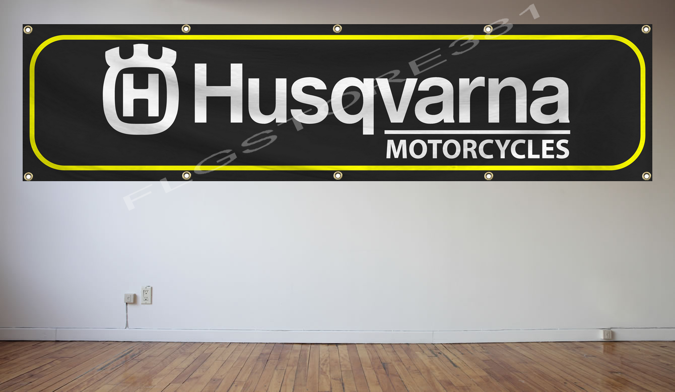 Husqvarna Flag Banner 2X8Ft Motorcycles Racing Chainsaw Tools Flag Wall ...