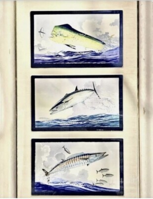 Guy Harvey original watercolors “inshore slam” trio piece | eBay