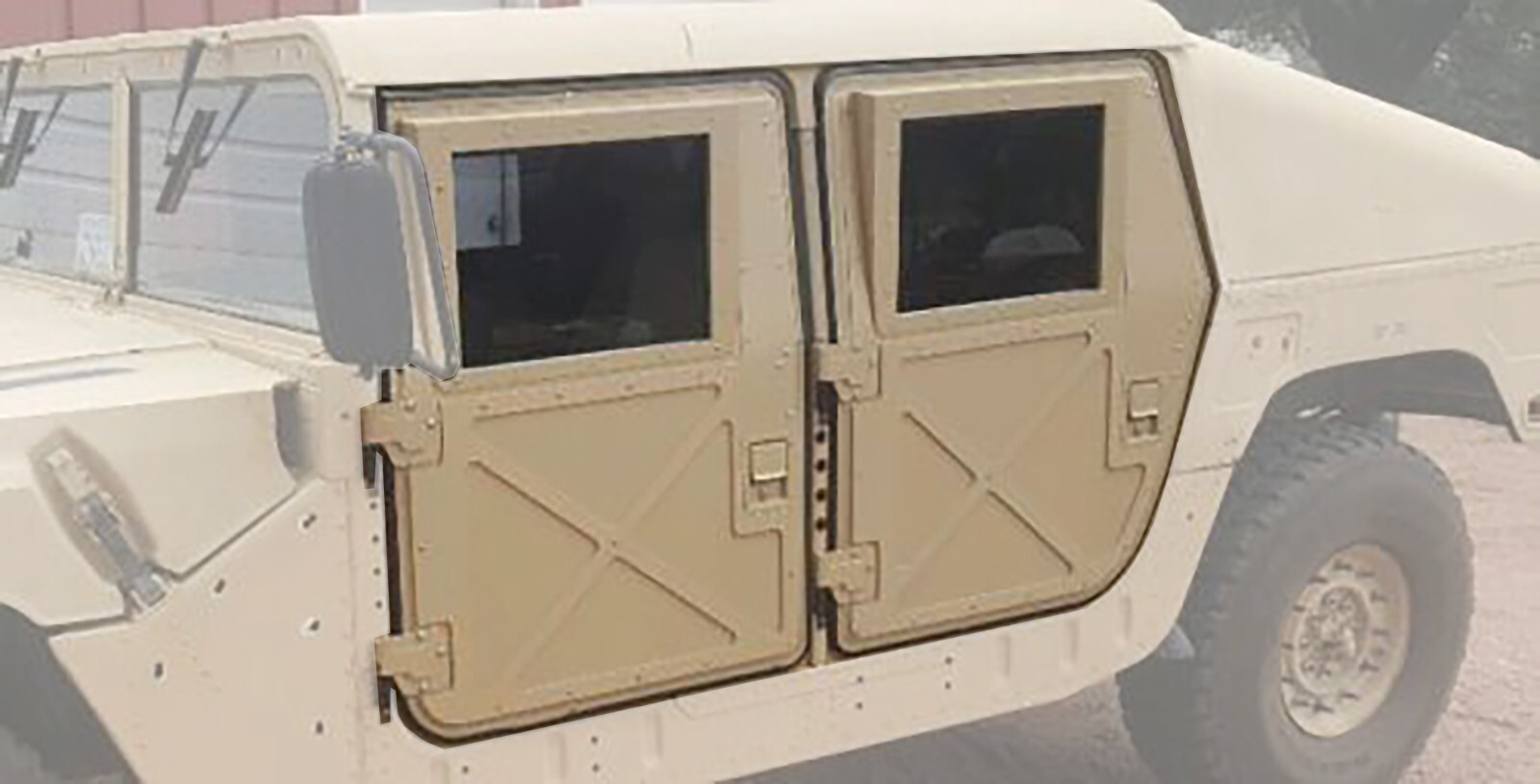 MILITARY HUMVEE X-DOORS - TAN - NEW - 4 - M998 H1 HUMMER - HARD DOORS ...
