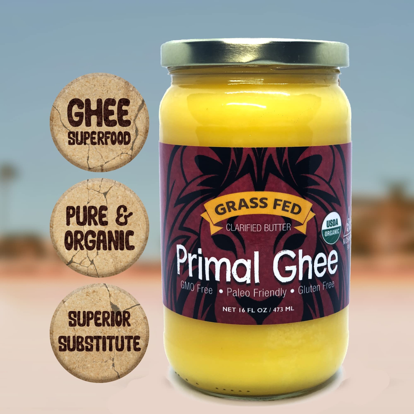 - Grass Fed Organic Unsalted Clarified Butter - Pure GMO Free Desi Ghee ...