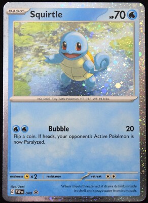 Pokemon TCG Squirtle SVP 048 2023 S&V 151 Cosmos Holo Black Star Promo ...