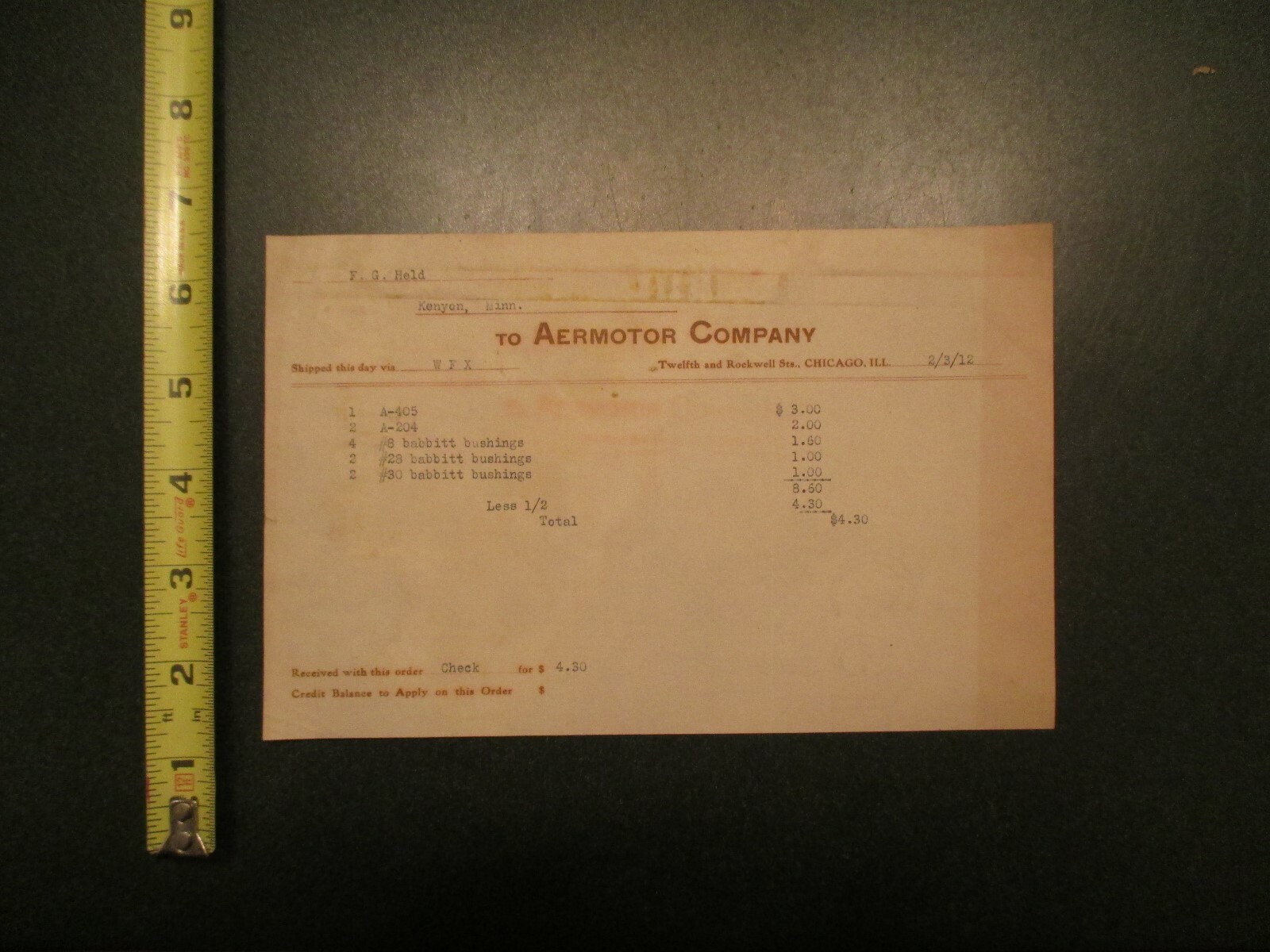 Aermotor Company Chicago Illinois 1912 Letterhead 407 | eBay