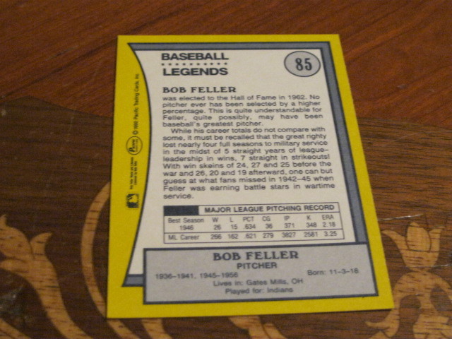 Bob Feller Autographed Baseball Card JSA Auction Cert 14 | eBay