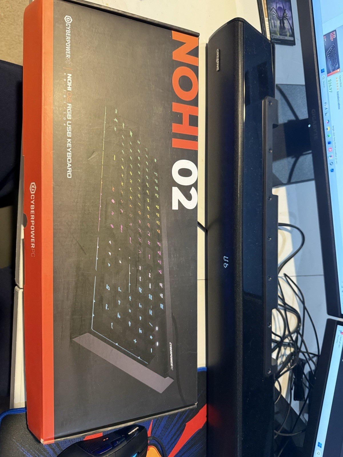 CyberPowerPC Wired Gaming Keyboard Black LED Backlit NOHI 01 KB-161-306 ...