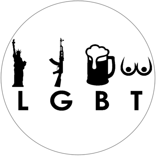 LGBT Liberty Guns Beer Tits - 3 Inch Circle Sticker 3" x 3" - Humor | eBay