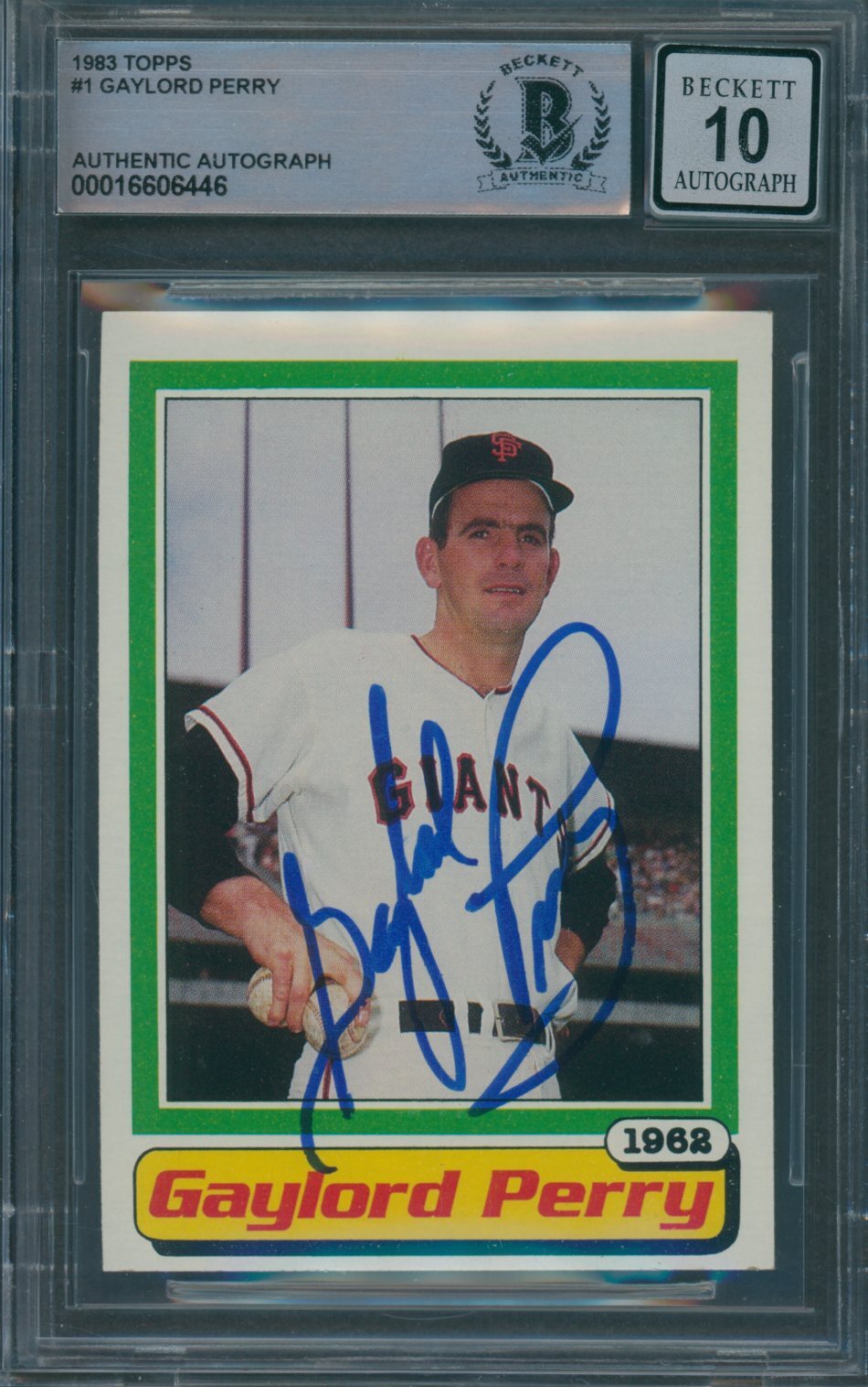 1983 Topps #1 Gaylord Perry Beckett Authentic Signed Auto 10 *6446 | eBay
