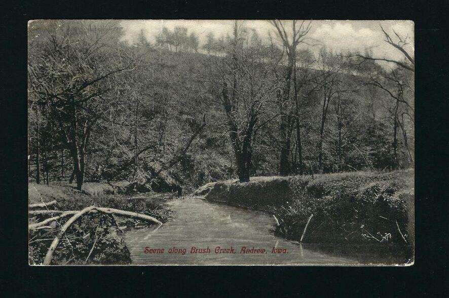 Andrew Iowa IA c1907 Brush Creek bend below the High Cliffs | eBay