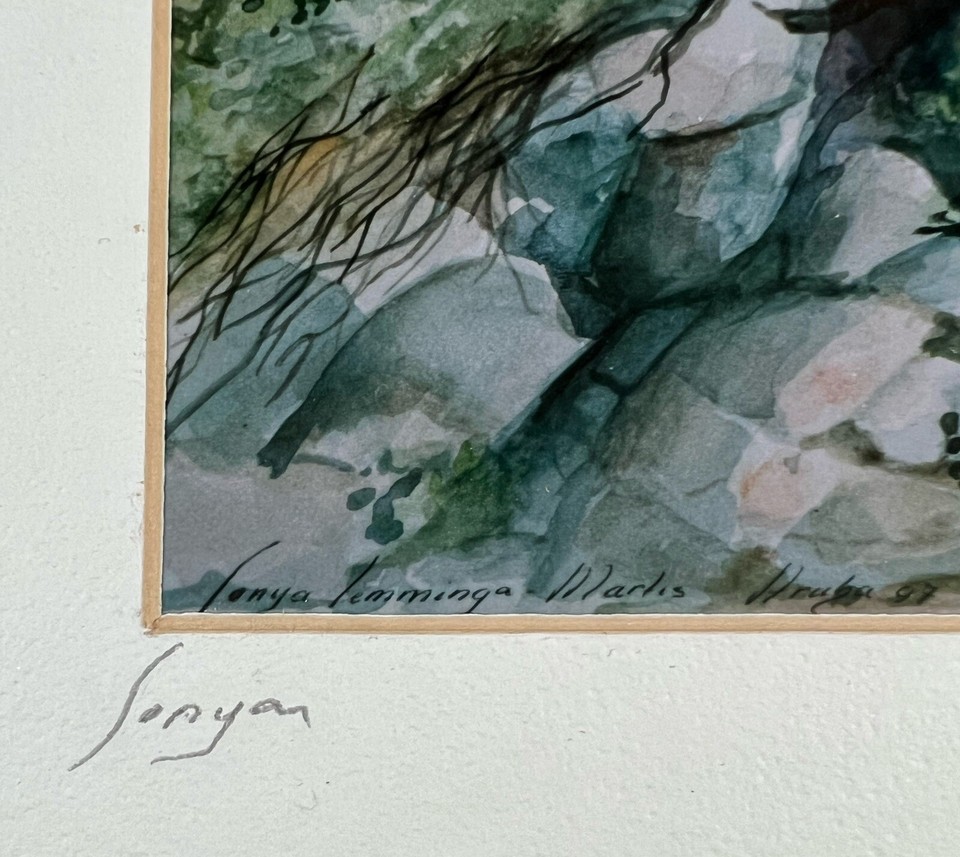 ‘MARLIS ARUBA 1997’ Sonja Lemminga Glossy Watercolor Art Print Matted ...