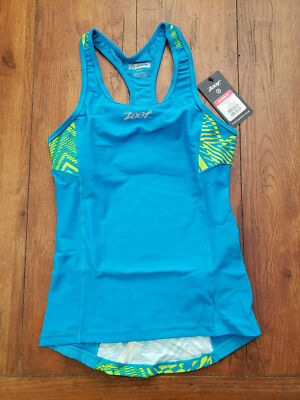 ZOOT Womens L Performance Tri Top Racerback Blue Green TRIBAL Shirt ...
