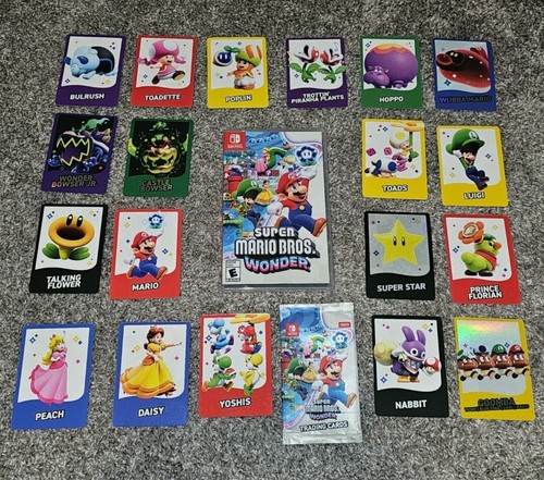 NEW Super Mario Bros Wonder Nintendo Switch W/ Complete Base Set & Holo ...