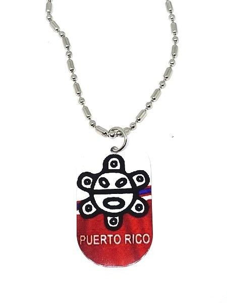 Puerto Rico & Sun Taino Dog Tag Necklace * Free Shipping * Rican ...