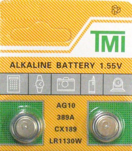 2 Pack AG10 189 389 LR54 LR1130 Alklaine Button Cell Battery ...