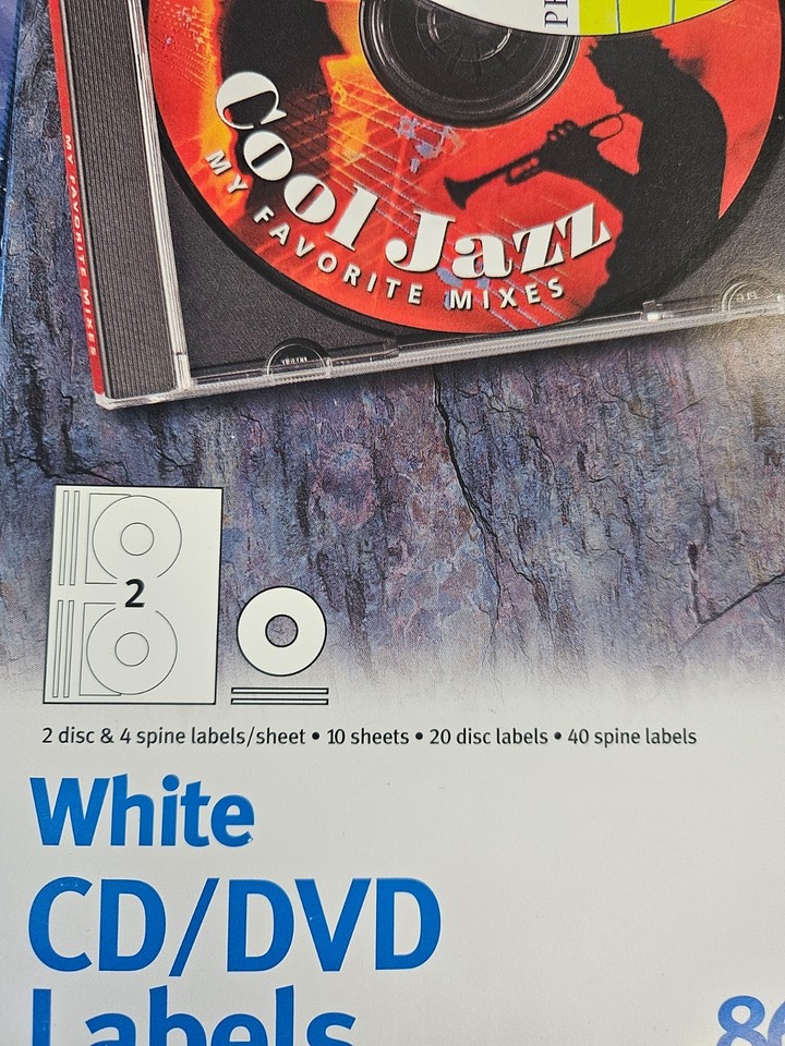 AVERY 8699 CD Labels 20 Face 40 Spine Labels Matte White Print Photo ...