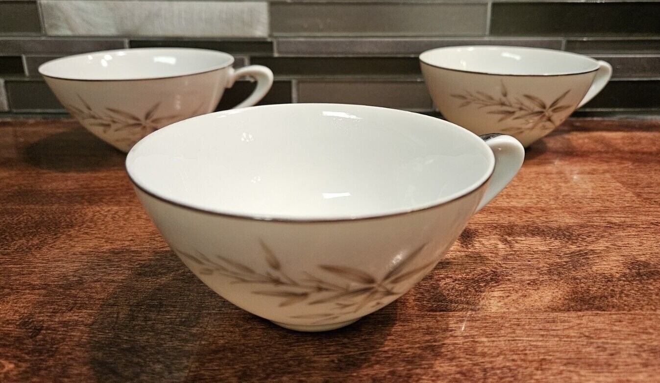 Set of 3 Tea Coffee Cups James Chatelaine China "Sayonara" Brown Green Bamboo | eBay