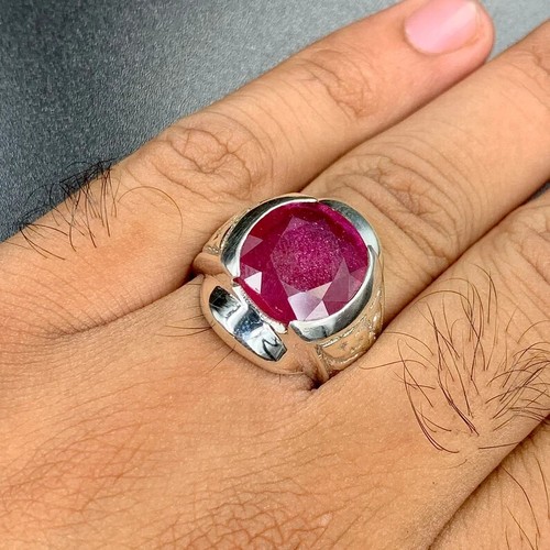 Mens Ruby Ring Yaqoot Rings 925 Silver Ring Gift For Him Mens Yaqoot ...