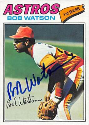 Bob Watson autographed baseball card (Houston Astros) 1977 Topps #540 ...