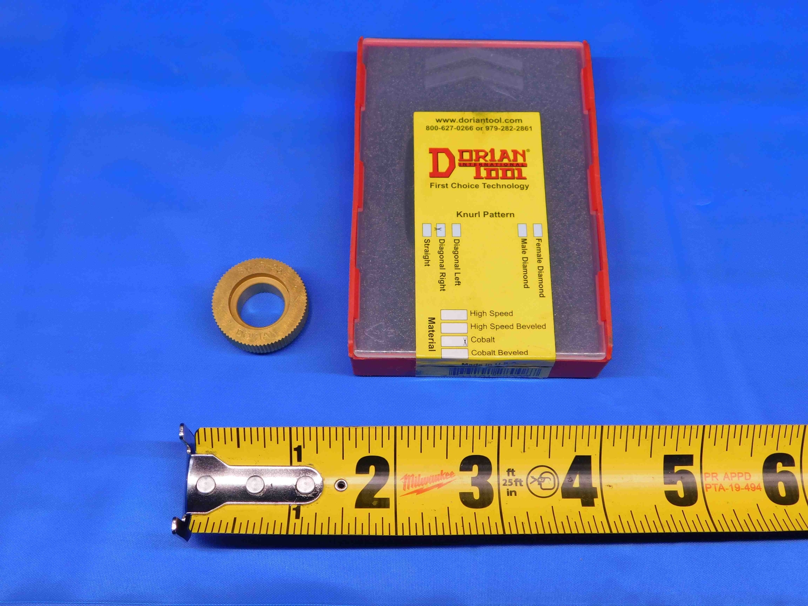 DORIAN TOOL SW4S-25-C-CP COBALT STRAIGHT SHOULDER KNURLING WHEEL 1" X 3 ...