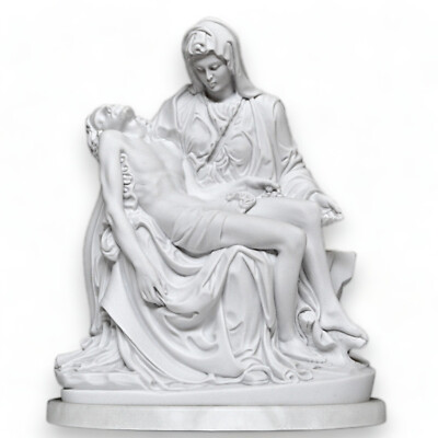 Pietà By Michelangelo Table Sculpture In Marble With Alabaster Base H ...