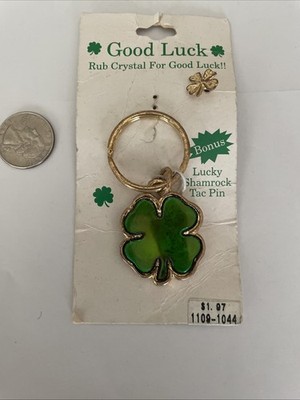 Vintage New Good Luck Shamrock Key Ring | eBay