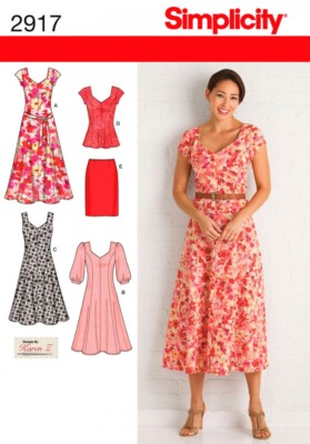 SIMPLICITY Sewing Pattern 2917 Misses Womens Ladies Dress, Top, Skirt ...