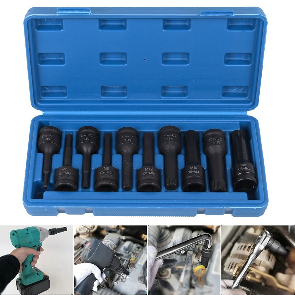 1/2" DRIVE IMPACT SPLINE TORX STAR BIT SOCKET SET M5 M6 M8 M10 M12 M14 ...