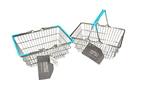 Mini Supermarket Wire Hand Basket Storage Desktop Displays Crafts 7 ...
