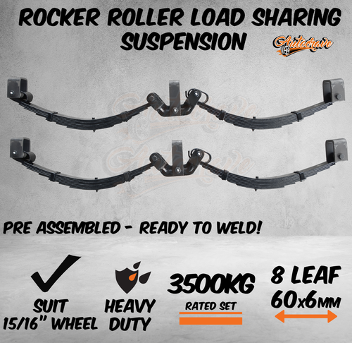 8 Leaf 3500KG Rocker Roller Tandem Trailer Spring Set Caravan Horse ...