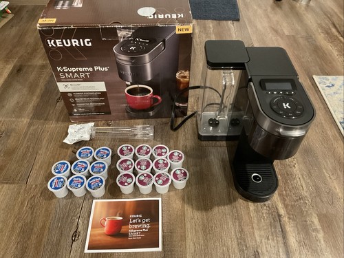 Bundle Keurig K-Supreme Plus Smart K-Cup Pod Coffee Maker Black Steel ...