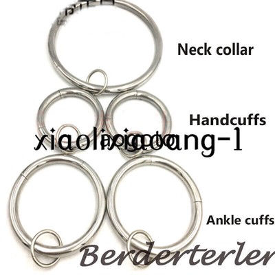 Stainless Steel Neck Collar Handcuffs Ankle Cuff Shackles Binding ...