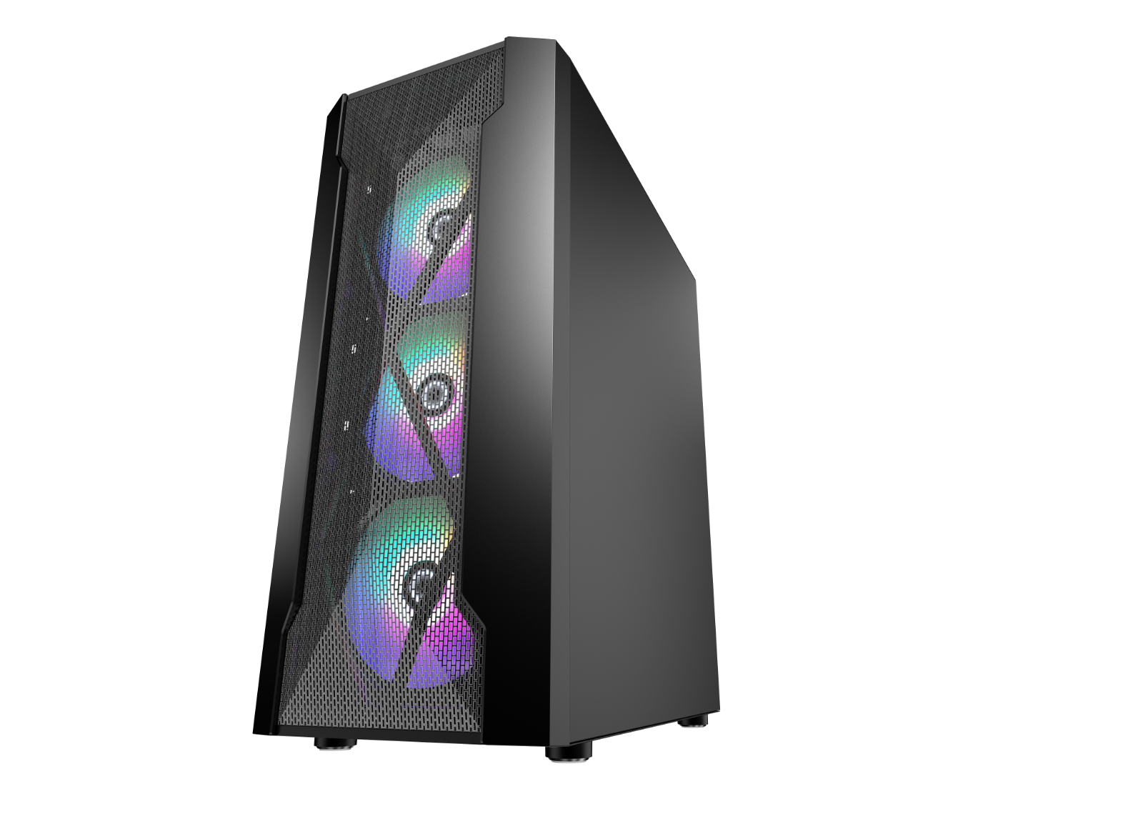 AvP Quasar RGB Mesh Gaming Case with 3 x RGB Fans USB 3.0 Tempered ...