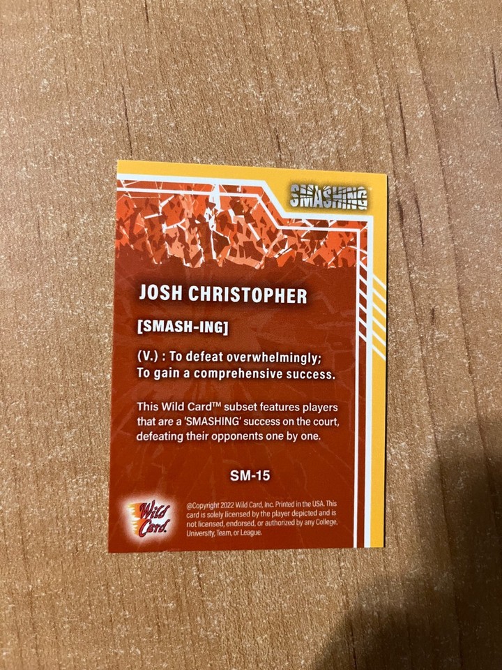 2021-22 Wild Card Alumination - Josh Christopher - Smashing Orange ...