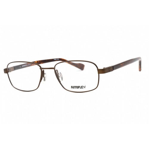 Flexon Men's Eyeglasses Brown Metal Full Rim Rectangular Frame AUTOFLEX ...