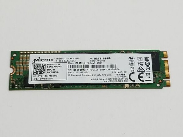 Micron MTFDDAV512TBN 1100 M.2 2280 512GB SATA III TLC Solid State Drive ...
