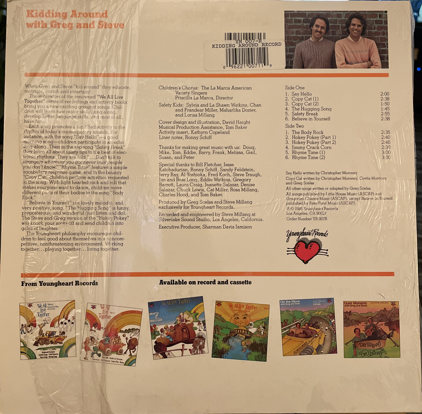 Kidding Around With Greg & Steve Vinyl LP 1985 YR 007R RARE Childrens ...