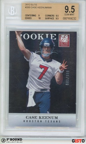 POP 1: Case Keenum RC BGS 9.5: 2012 Elite Rookie Card Gisto /999 | eBay