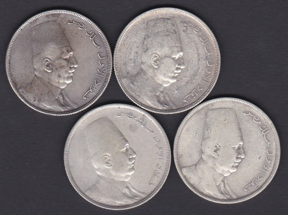 Egypt ,1923;Four 20pi King Fouad Civil silver coins rare - 2 scans | eBay