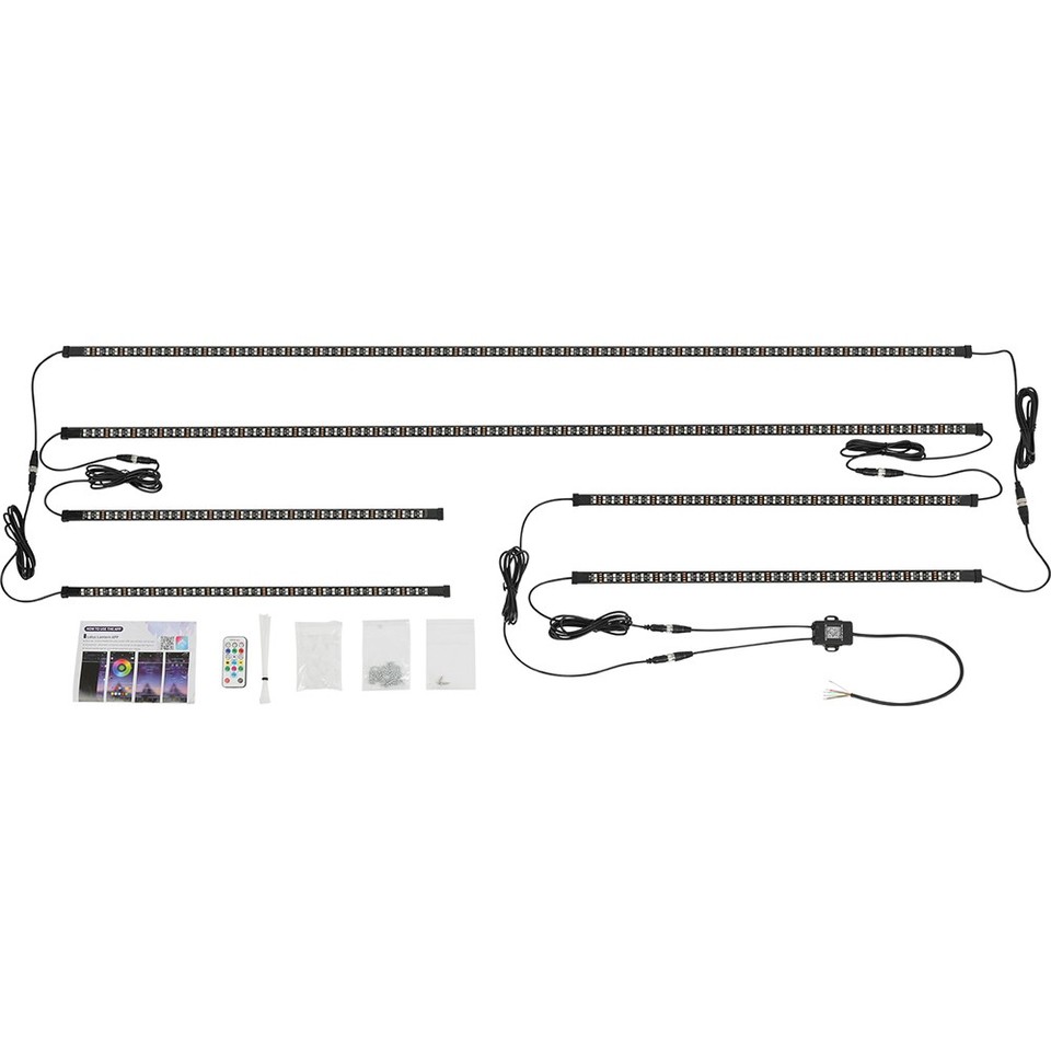 6PCS Double Row RGB LED Dream Lights Strip Neon Underglow LED Bright ...