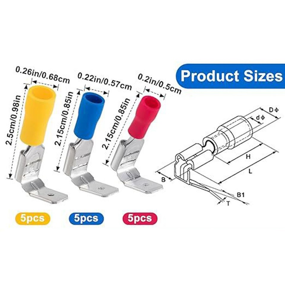 Female Male Piggyback Spade Connectors for Easy Electrical Connections ...