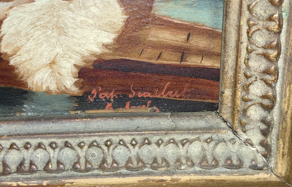 Antique 19th Oil Painting Jules Scalbert French 1851-1928 Man & Woman ...