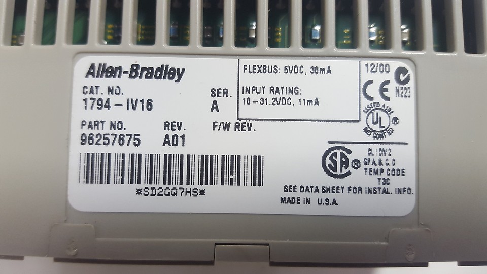 ALLEN BRADLEY INPUT MODULE 1794-IV16 | eBay