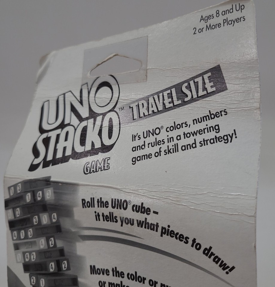 UNO Stacko Game Travel Size 41996 Bonus Pak Mattel 1996 Vintage Damage ...